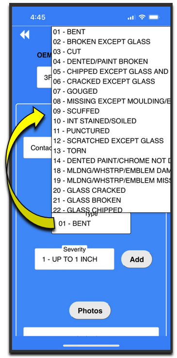Record AIAG Damage Codes and Where they can be Viewed Afterward ...
