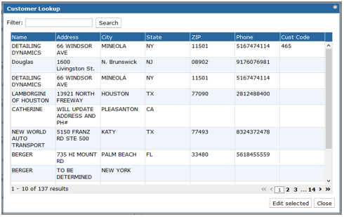 Customer Lookup – GoPhore - Auto Carrier Software